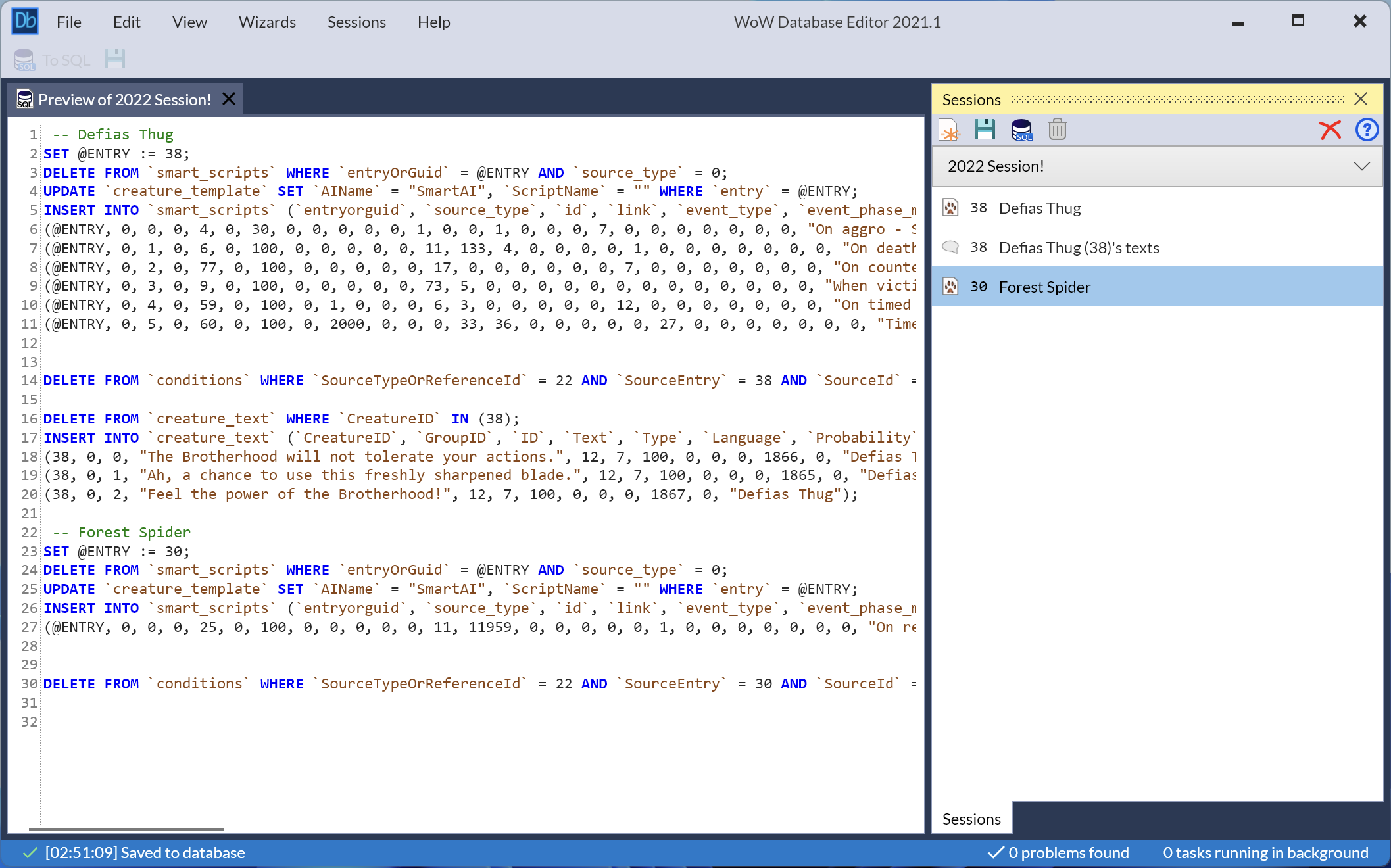 WoW Database Editor :: 2021 Summary